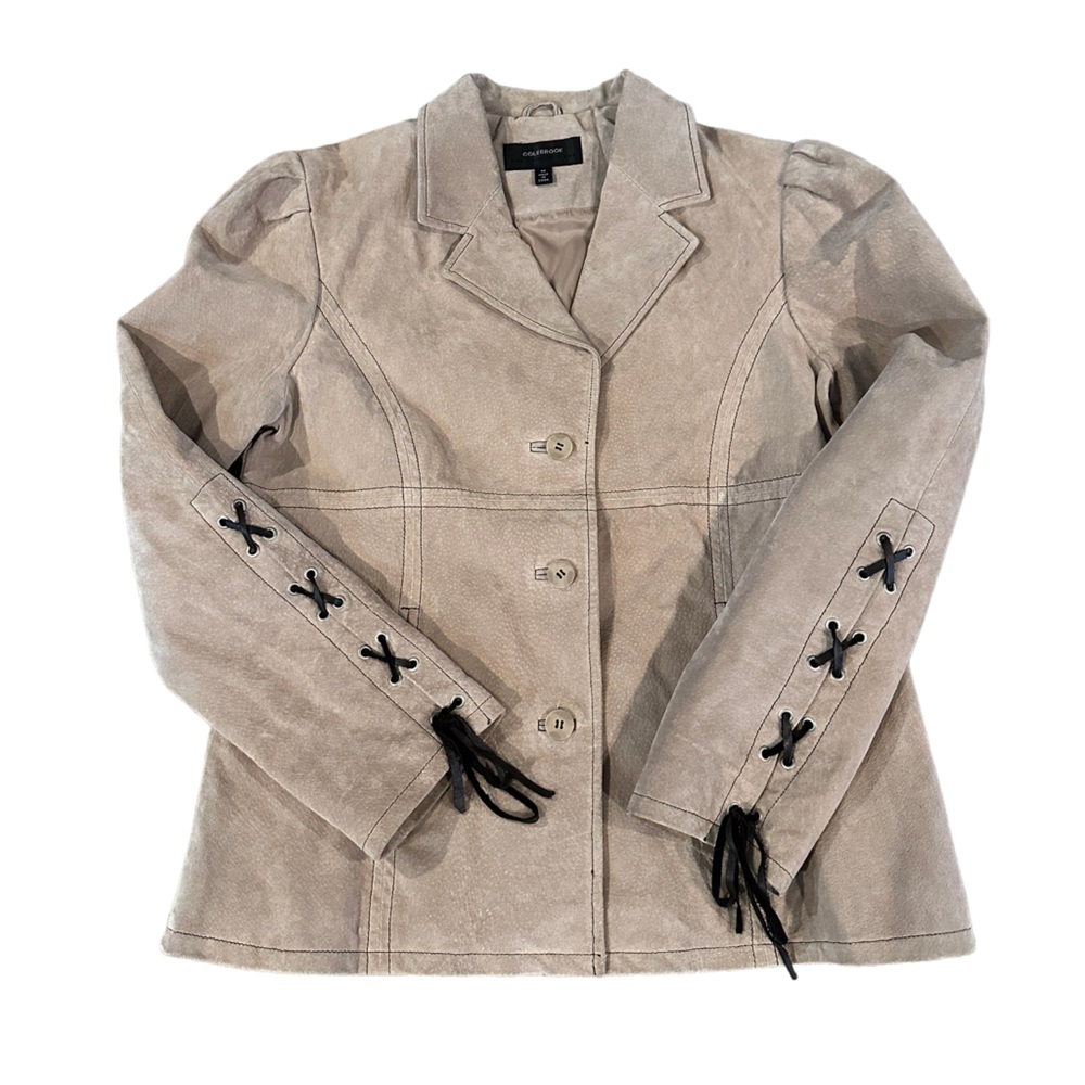 Colebrook Tan Suede Leather Blazer Size Medium - Gem